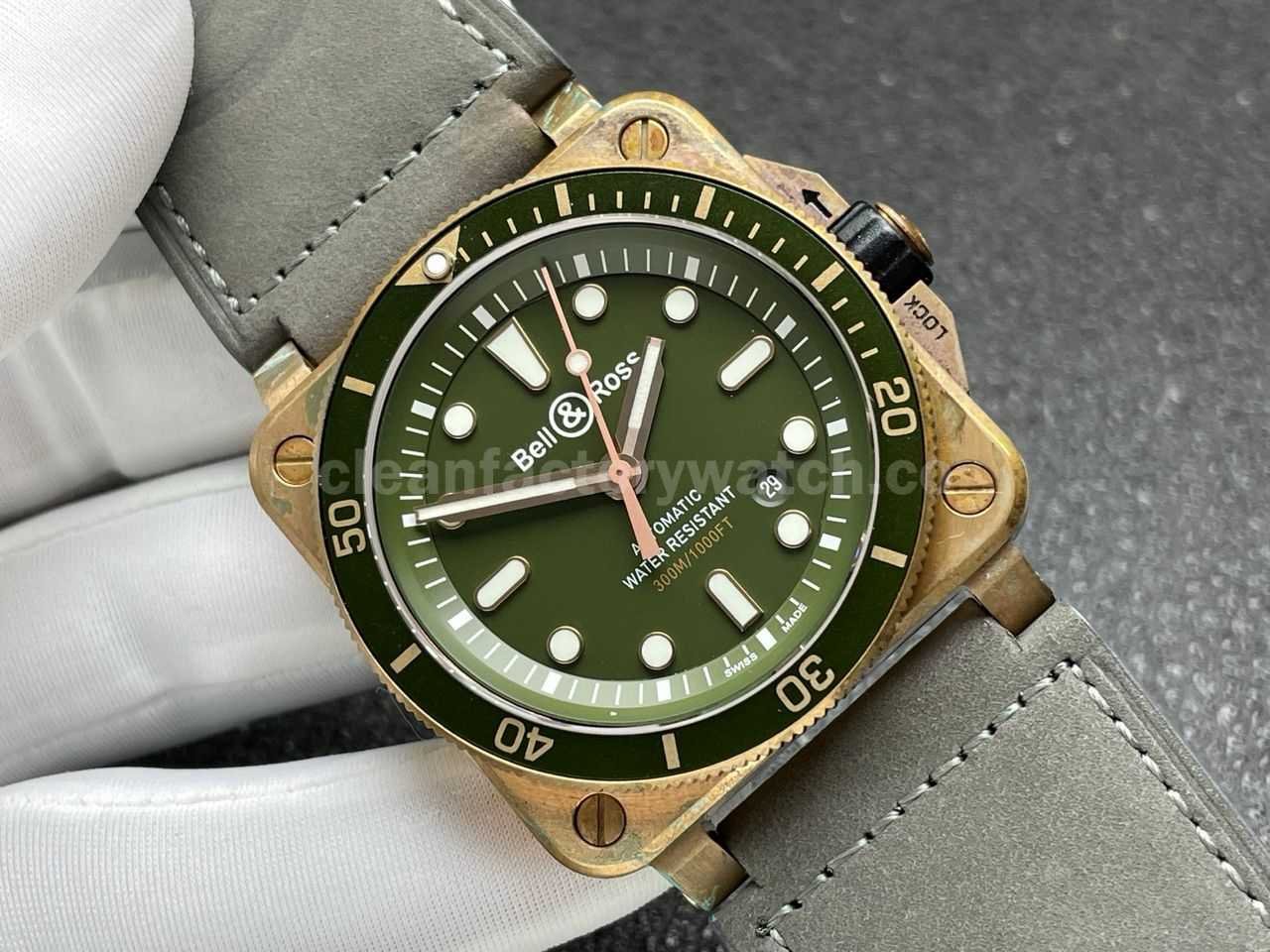 BRF Factory Bell & Ross BR 03 BR0392-D-G-BRSCA 42mm Bronze Calf Skin ...